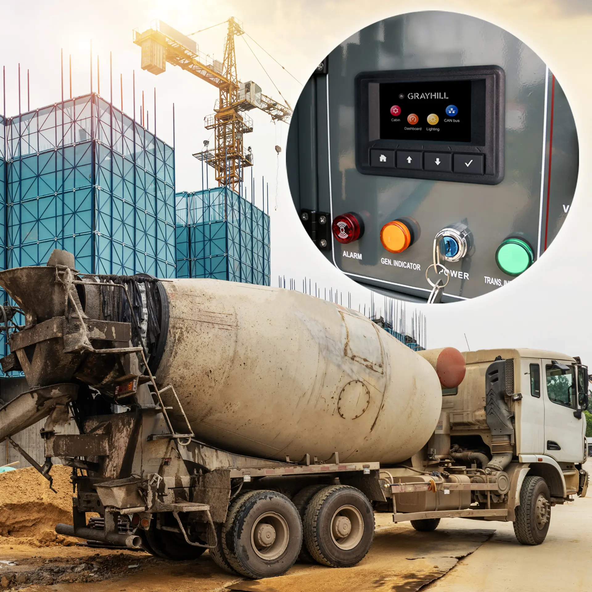 The New 3D35 CAN Bus Display in Industrial Concrete Mixers | Grayhill